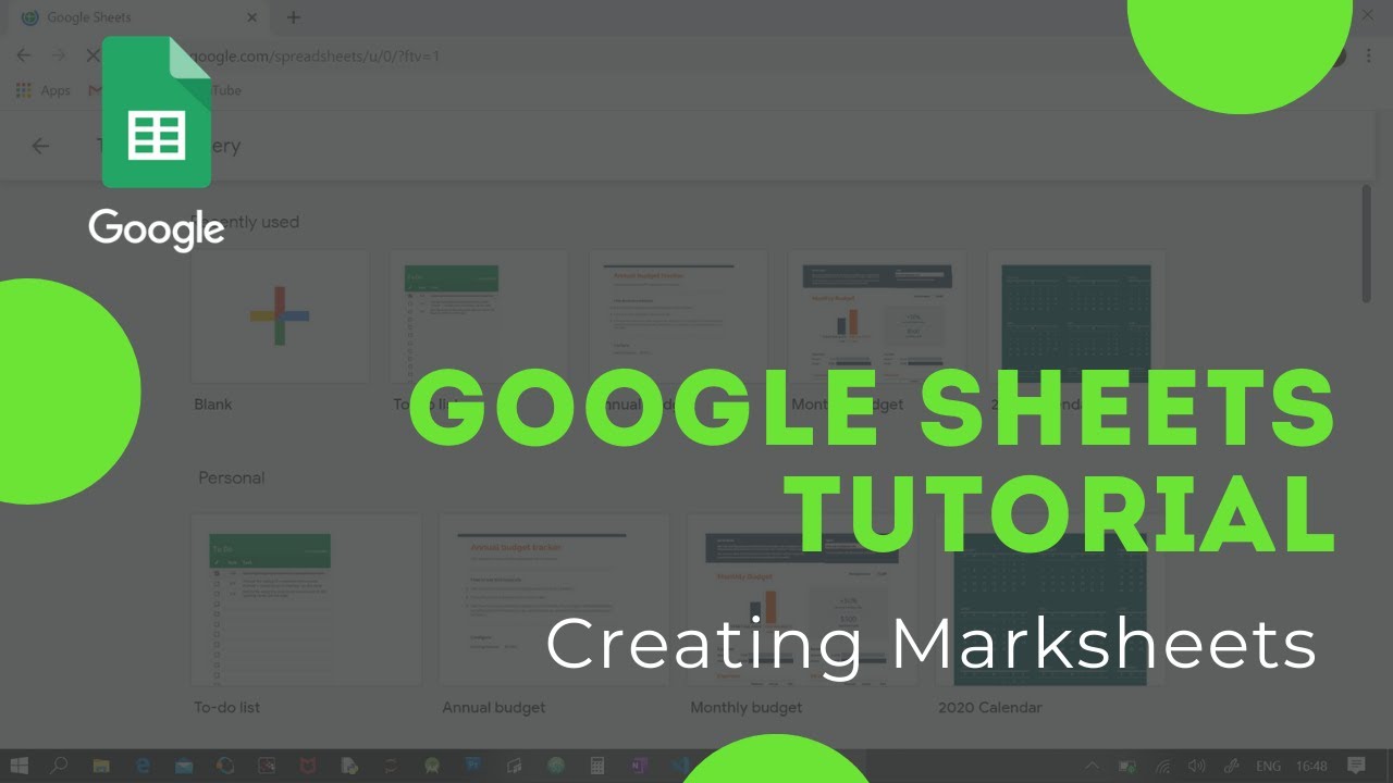 Google Sheets Tutorial | Creating Mark Sheet or Grade Sheet - YouTube
