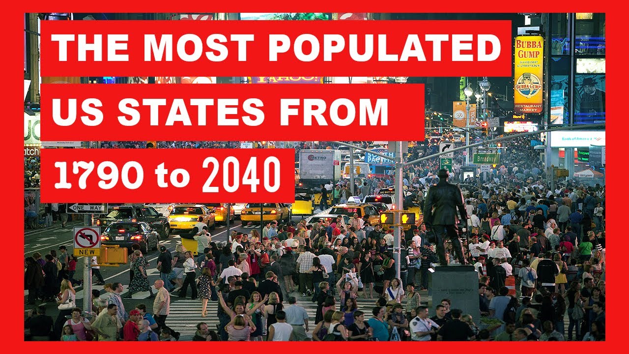 The Most Populated US States From 1790 to 2040 - YouTube