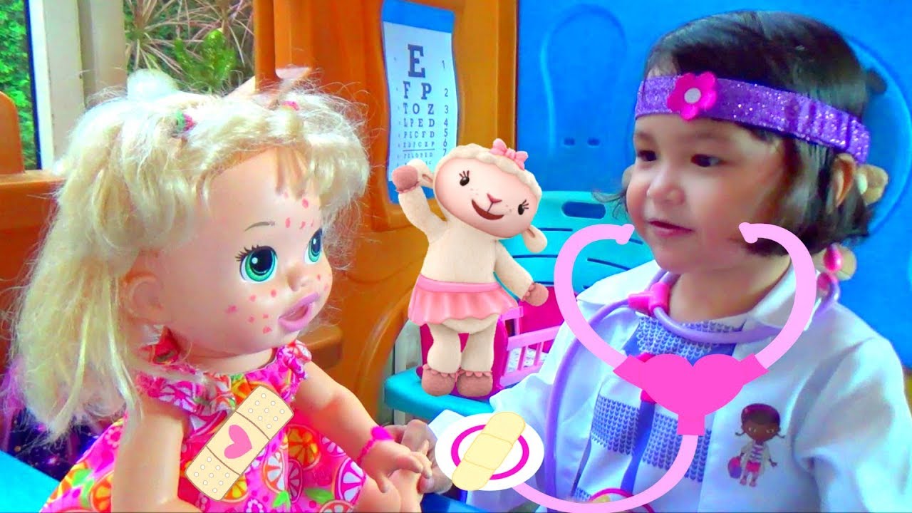 Doc McStuffins Pretend Play Toy Hospital Playhouse w/ Toy Doctor Bag ...