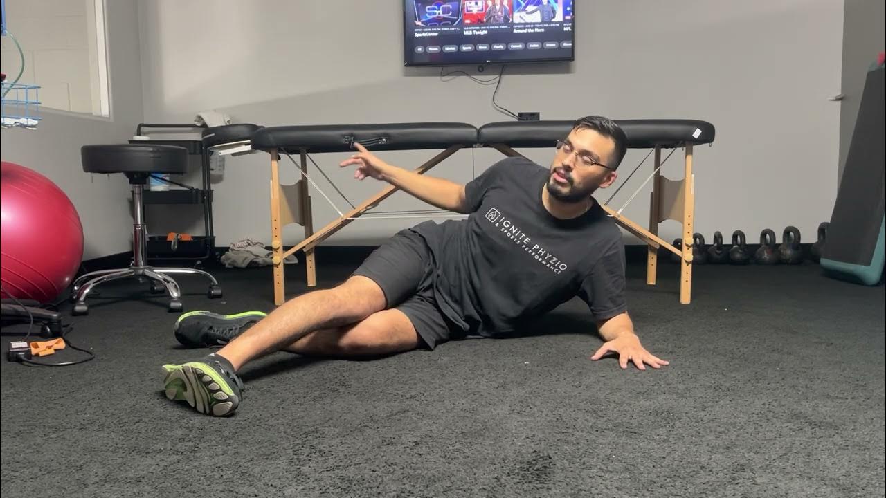 Short lever side plank + hip abduction - YouTube