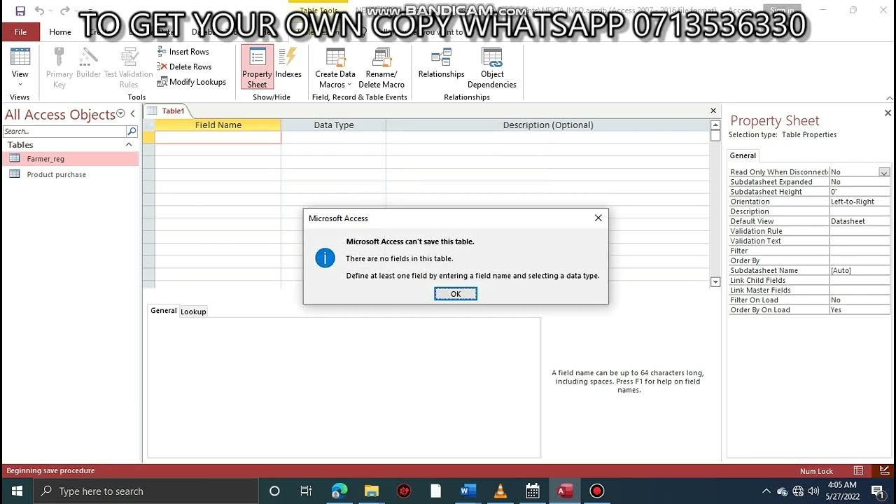 NEKTA MANAGEMENT SYSTEM DATABASE DESIGN ( TABLE PART 1)KCSE 2022 - YouTube