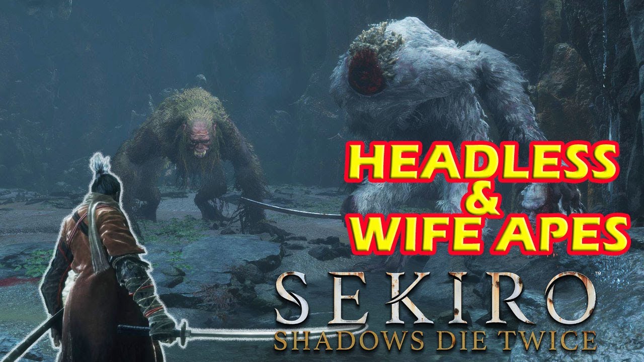 Sekiro Shadows Die Twice - Two Guardian Apes (Headless Ape and Wife Ape) Boss fight - YouTube