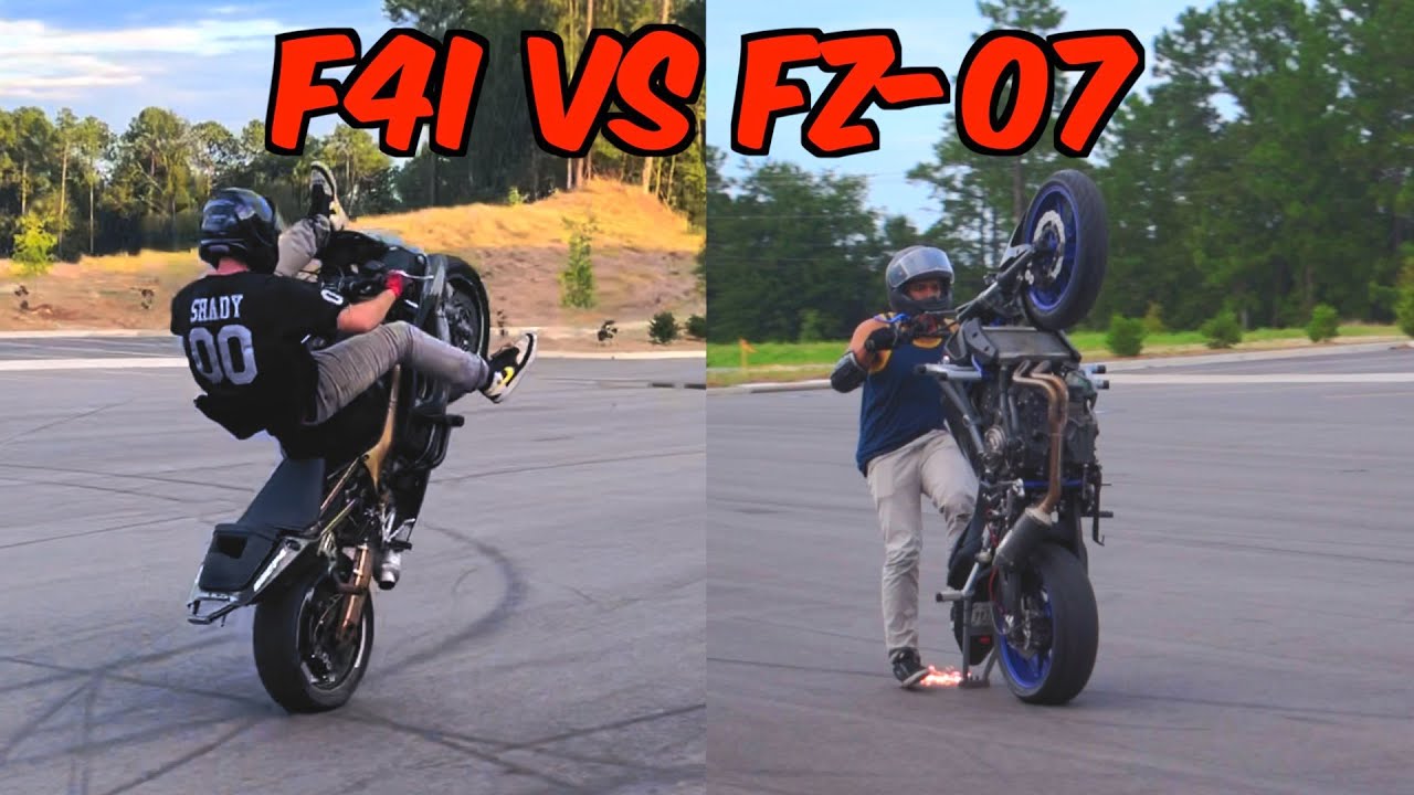 F4i and FZ-07 Stunt Session - YouTube