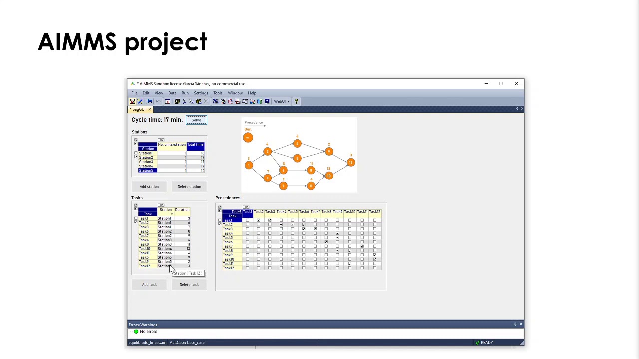 Optimization. Line Balancing Case 14 - YouTube