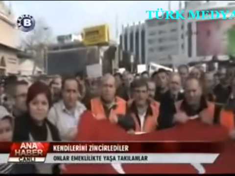 EMEKLİLİKTE YAŞA TAKILANLAR-KADIKÖY'DE ZİNCİRLİ EYLEM-KANAL B-ANA HABER-(12/01/2014)-TÜRK MEDYA
