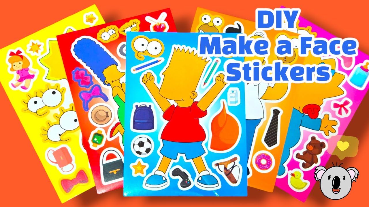 Paper DIY | ASMR |💛Decorate with The Simpson Sticker Book💛| 심슨가족 스티커북🍩 ...