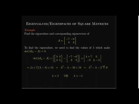 Introduction to Eigenvalues and Eigenspaces - YouTube