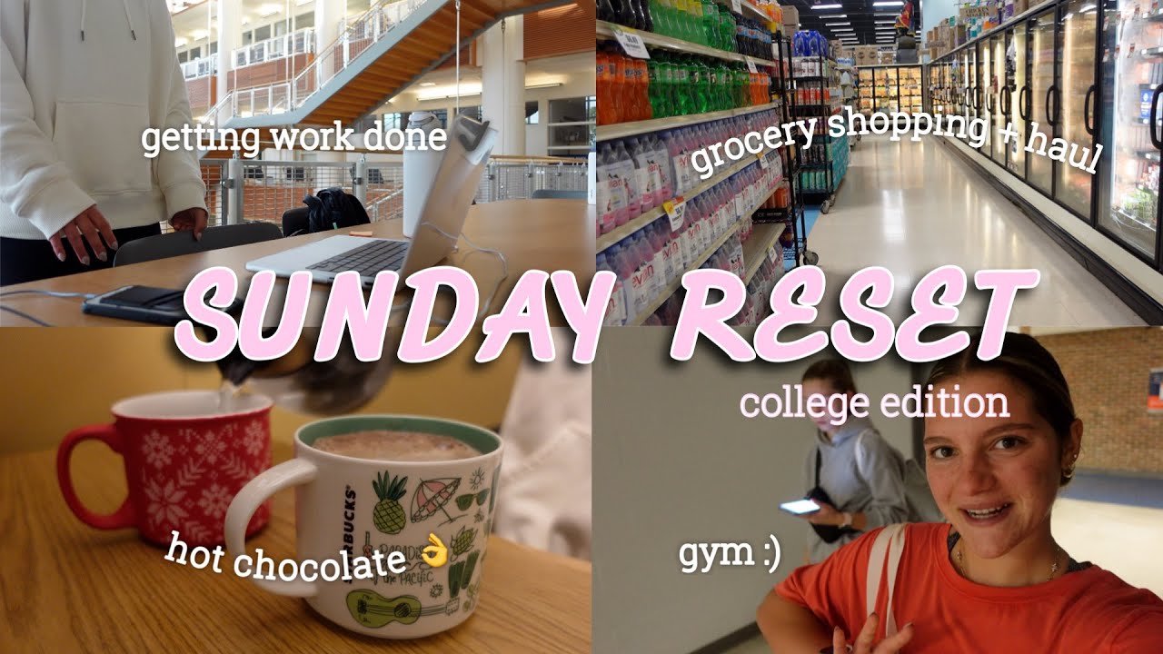 Sunday Reset 🌟🫧 COLLEGE EDITION | grocery shopping, cleaning, laundry ...