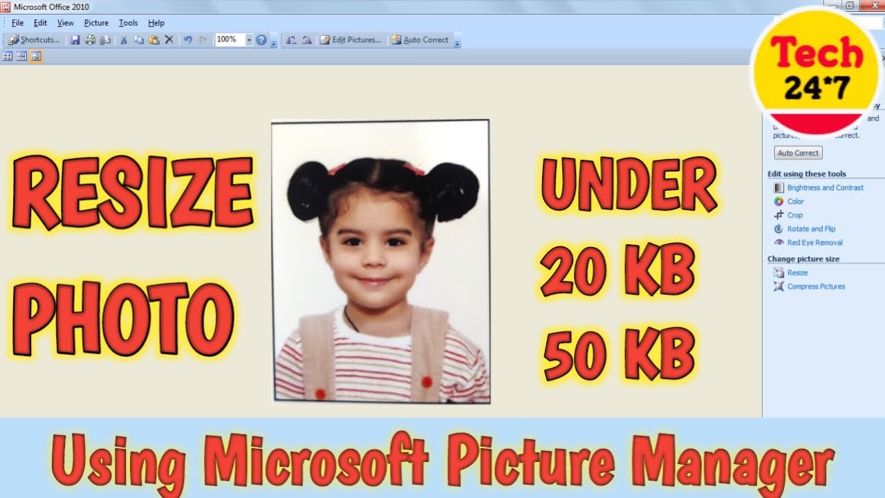 Photo Resize by Microsoft Picture Manager || Photo Resize kaise kare ...