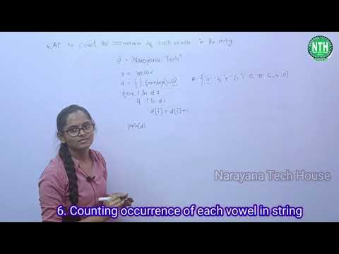 6. Counting Occurrences of each vowel in string by Ms. Mayuri | Narayana | NTH | 9010607010 ...