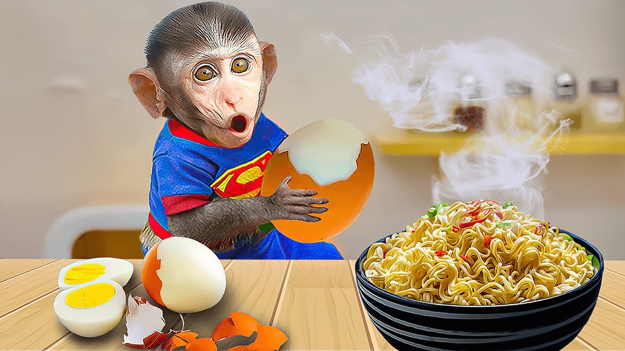 Monkey Baby Bon Bon uses toilet paper and naughty in the Pool with ...