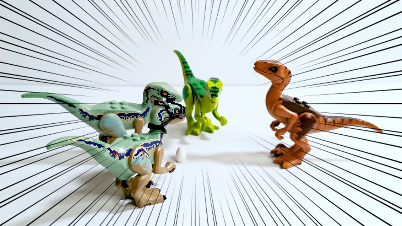 Velociraptors Toys Play Time. Lego Knock Off - YouTube