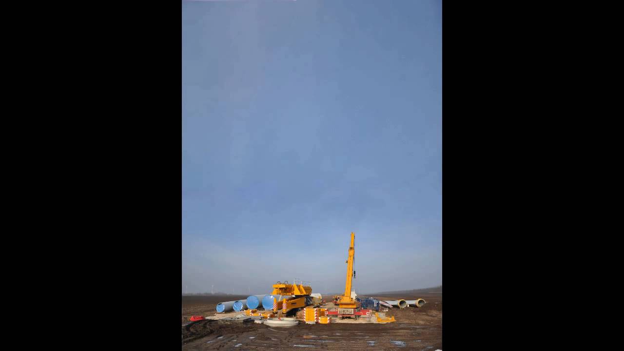 DEME MACARALE - Liebherr LR 16002-W narrow track crane installing - YouTube