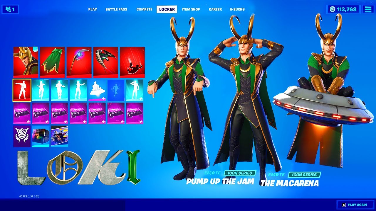 Fortnite LOKI Skin & Full Pack showcase (July Crew) - YouTube