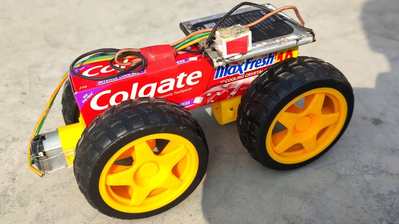 How to Make Poweful DC MOTOR CAR || Build Rc Car With DC Gear MOTOR ...