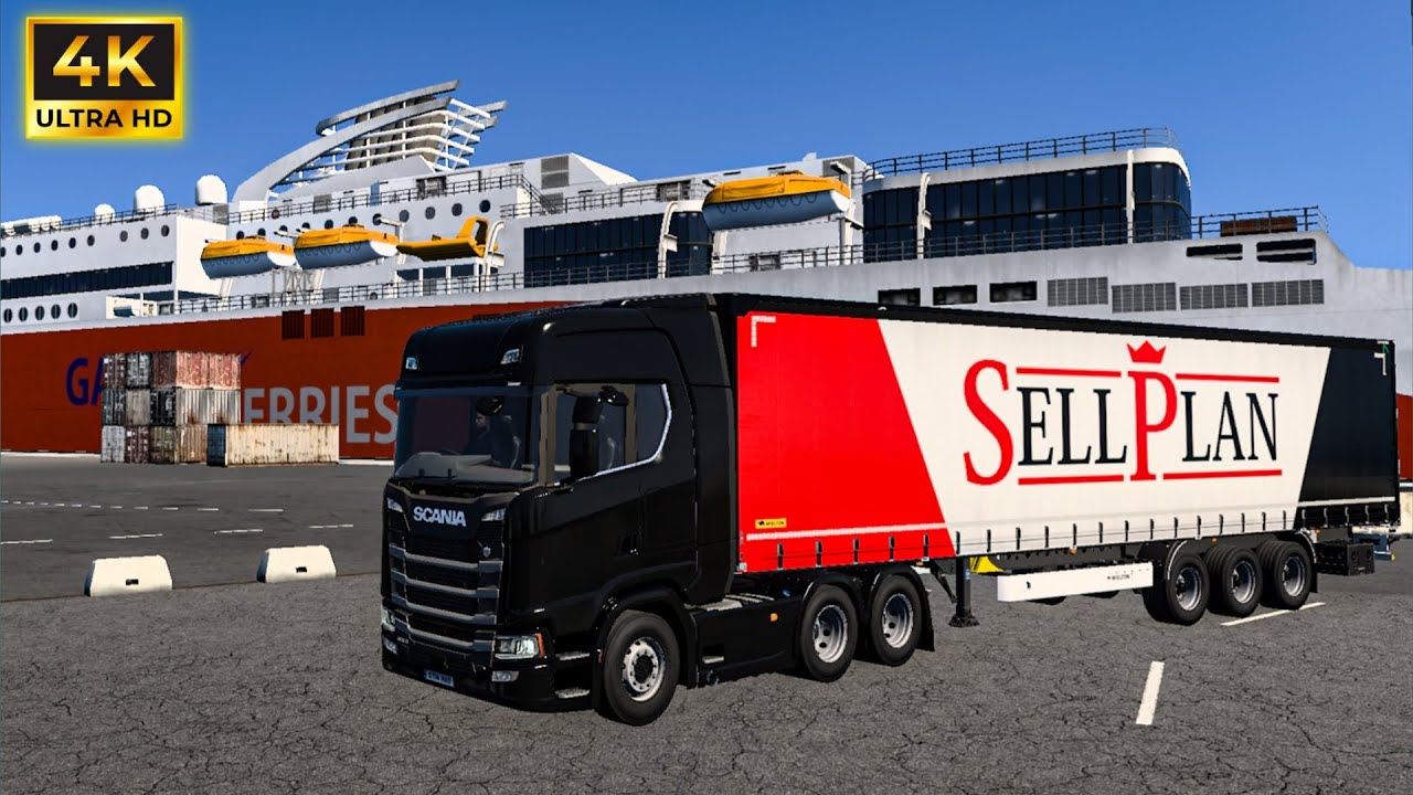 🔴ETS 2 : LONDON TO FRANCE (21t) USED PACKAGING DELIVERY FROM SHIP (No ...