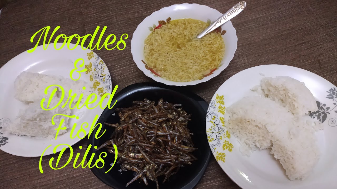 dried fish(dilis)& noodles for breakfast - YouTube
