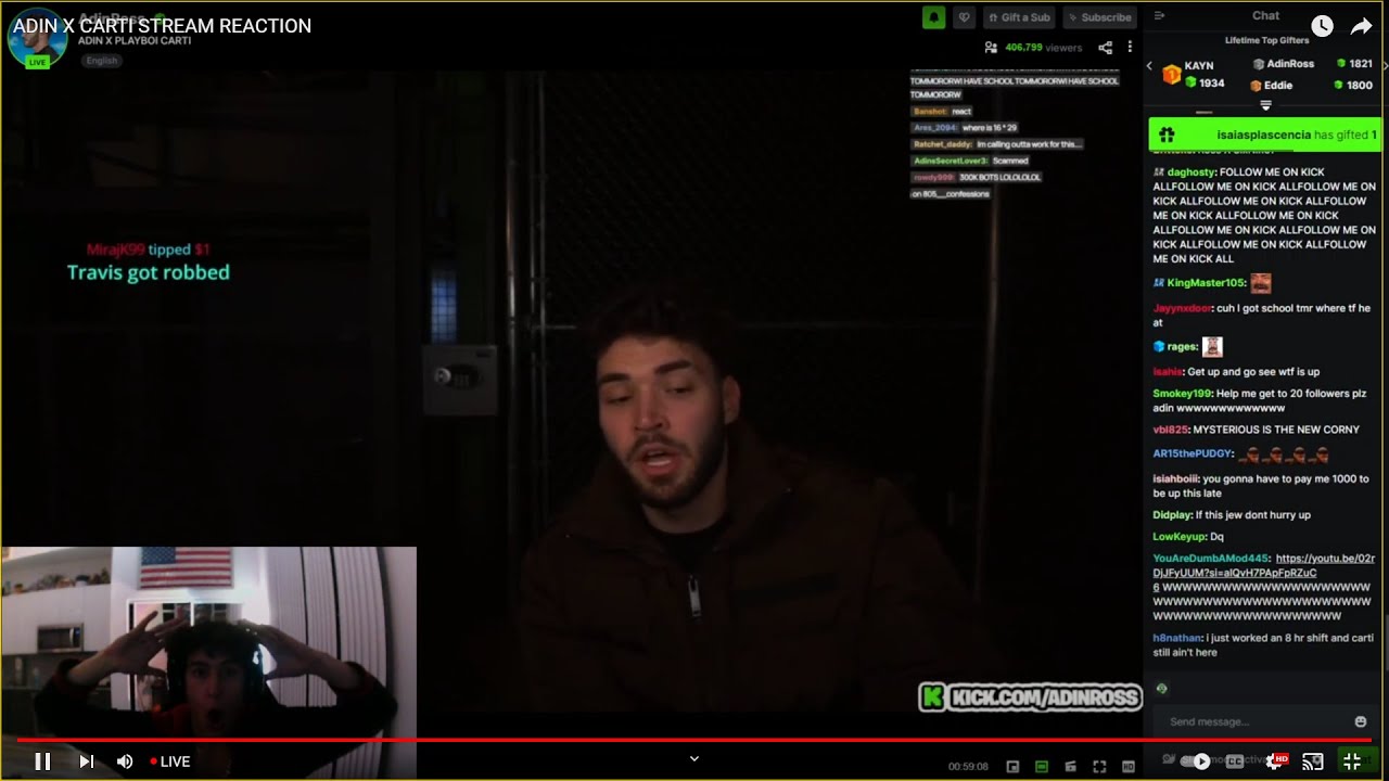 ADIN X CARTI STREAM REACTION - YouTube