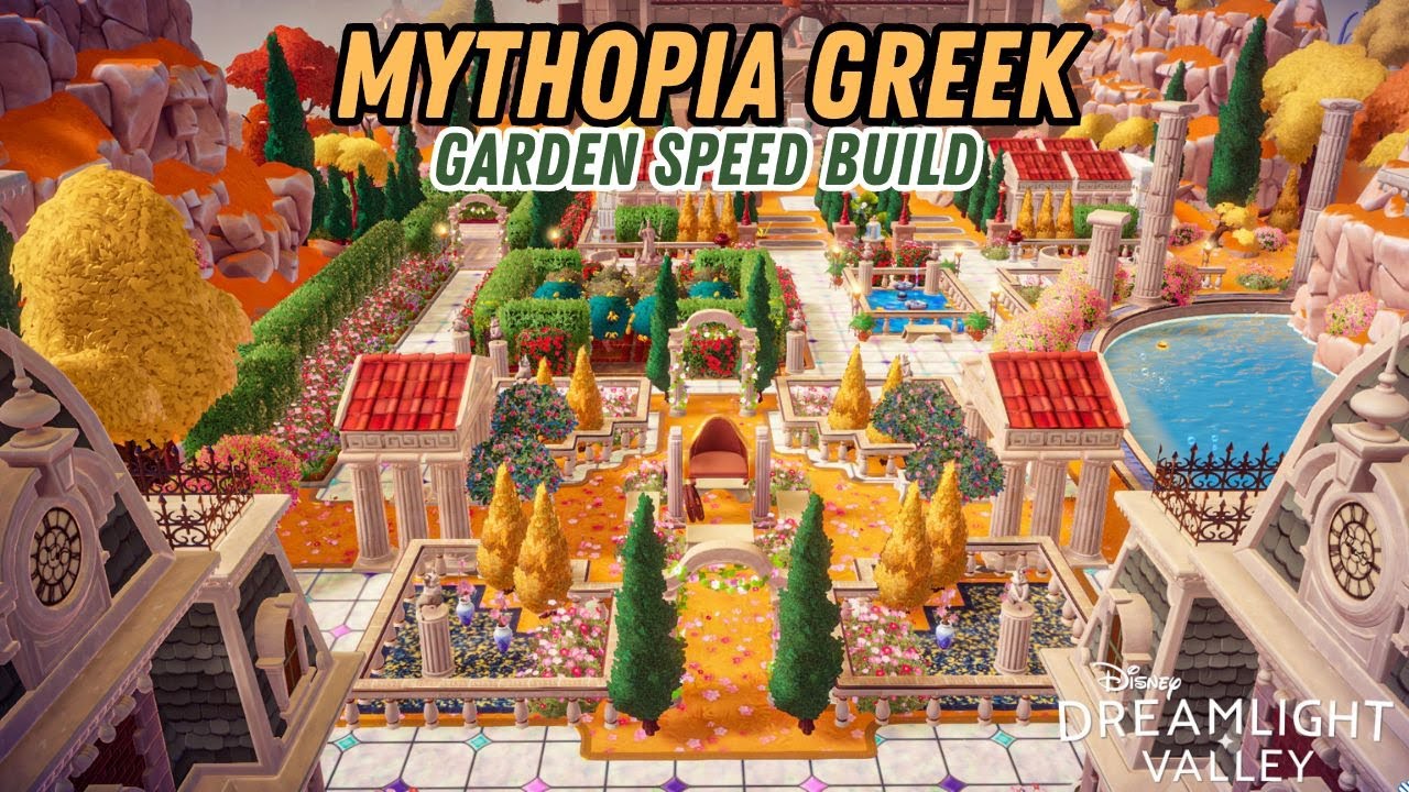 Mythopia Greek Garden Speed Build & Walkthrough || Disney Dreamlight Valley Decor - YouTube