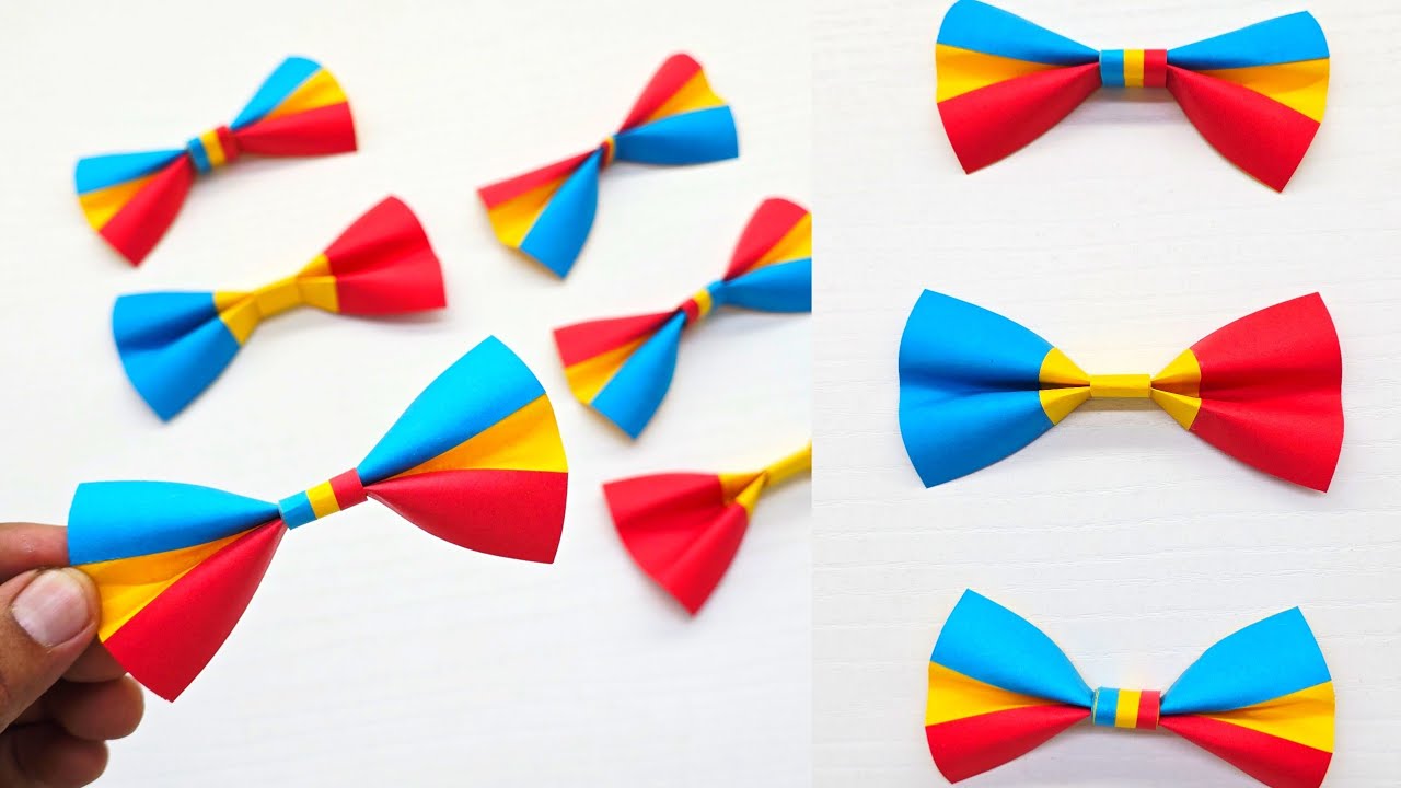 How To make A Paper Bow | National Day Paper Craft | Moldova National ...