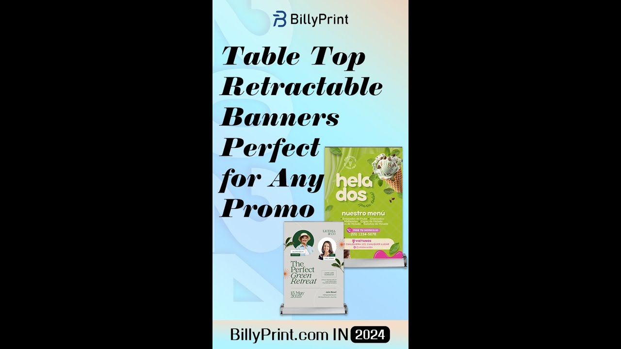 BillyPrint Table Top Retractable Banners - YouTube
