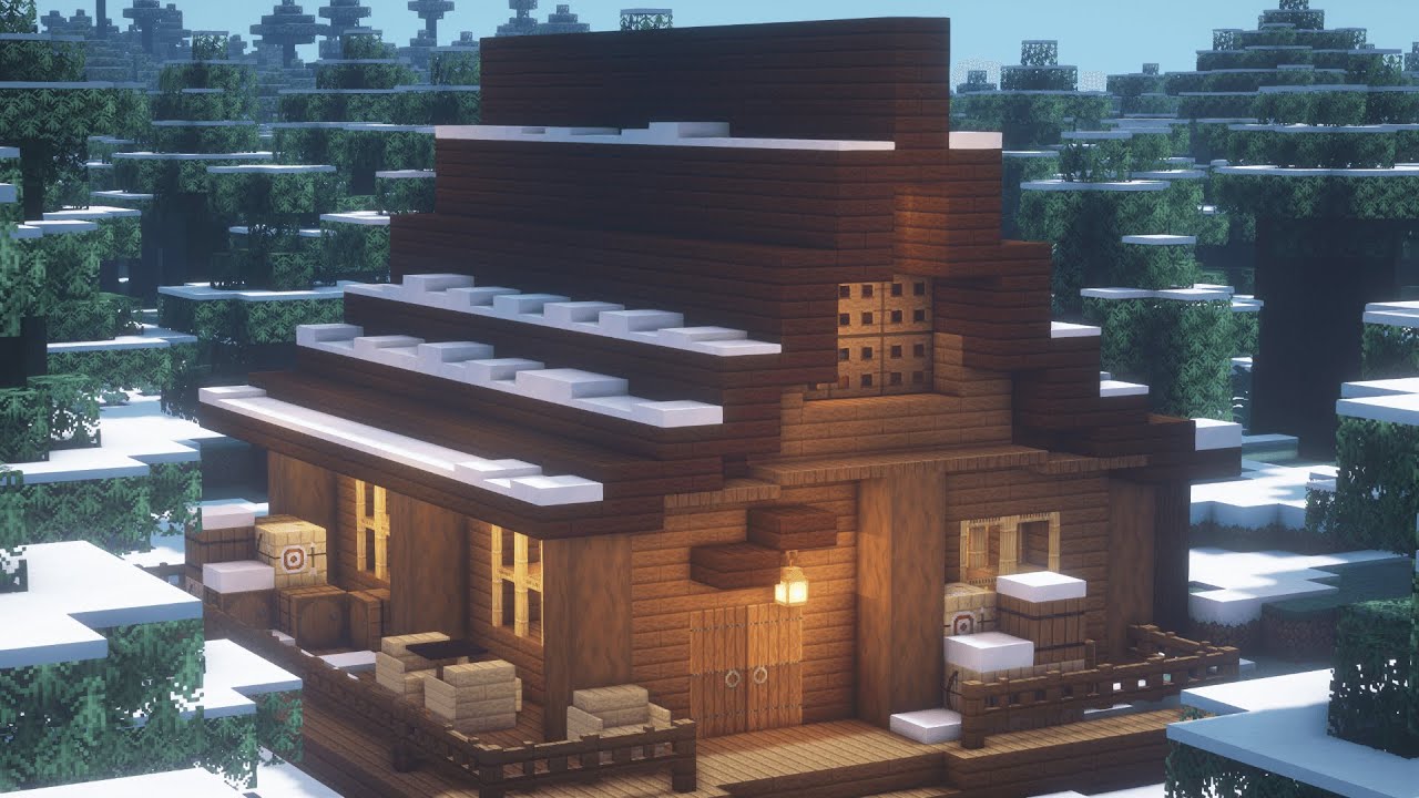 How To Build Winter House [Minecraft Tutorial] - YouTube