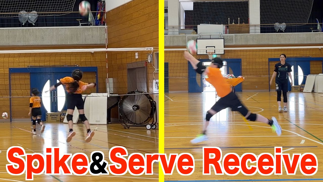 【volleyball clinic】 Spike strengthening practice and serve receive tips ...