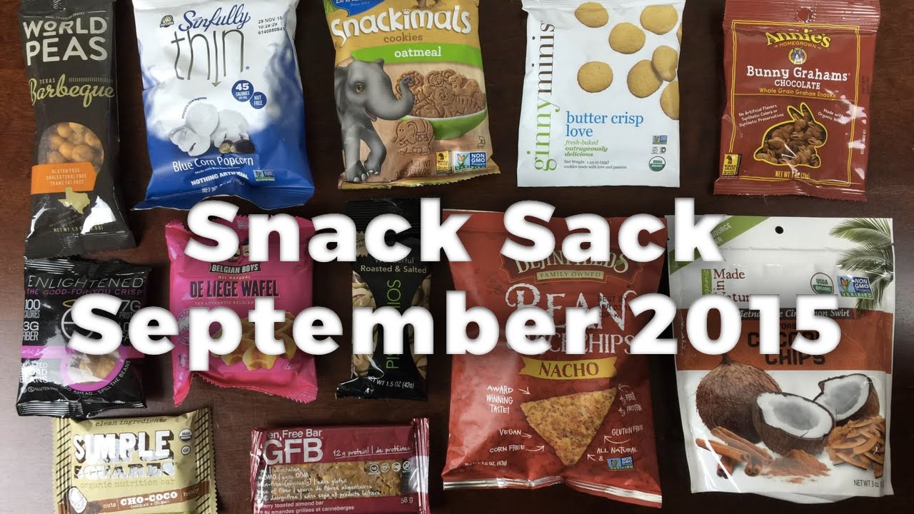 Snack Sack September 2015 Unboxing Review + Coupon - YouTube