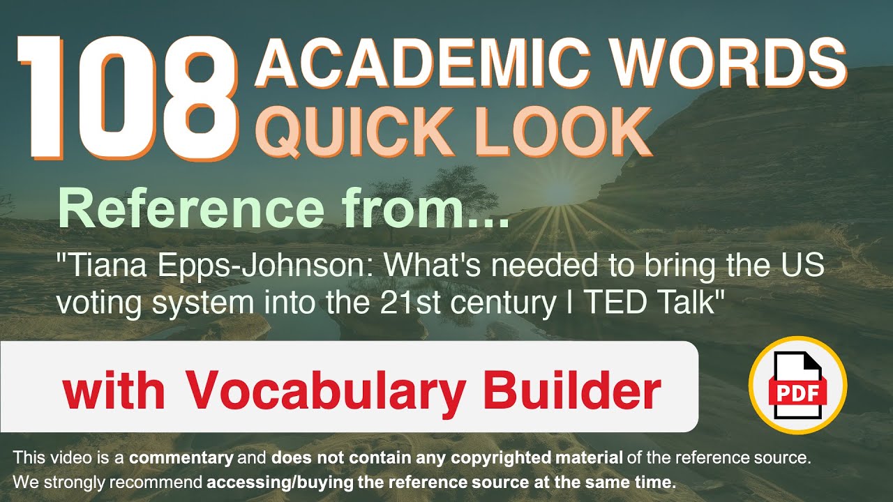 108 Academic Words Quick Look Ref from "What's needed to bring the US ...