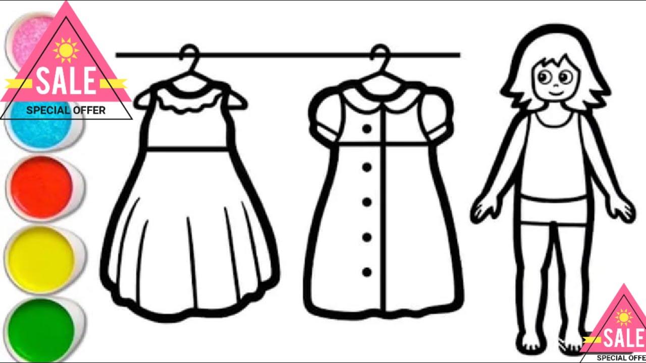 Birthday dress drawing kids dress drawing painting colouring for ...