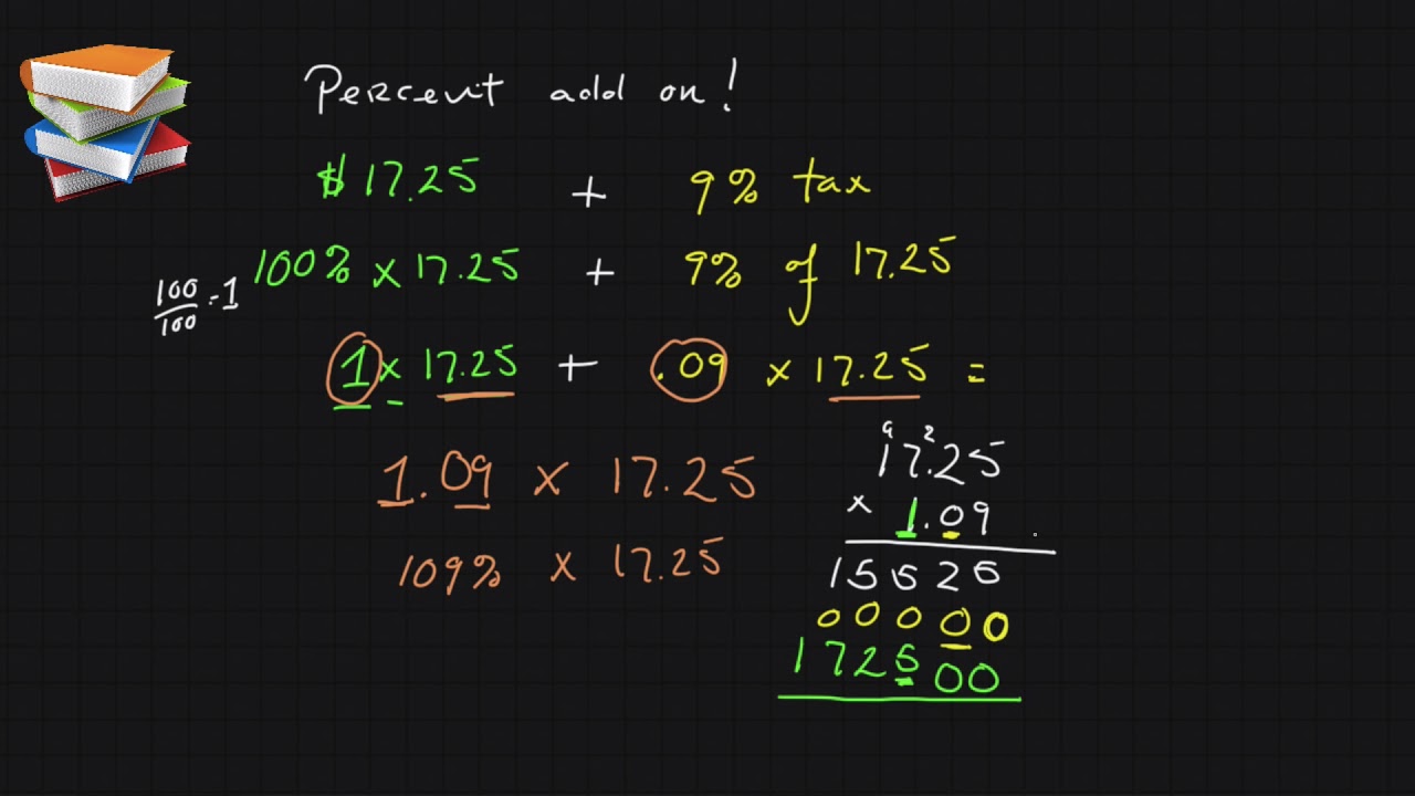 Percent Add Ons CCSS 7.RP.A.3 - YouTube