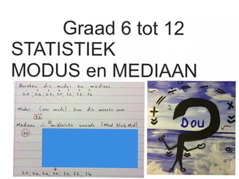 Modus en Mediaan Graad 6 tot 12 (wiskdou) - YouTube