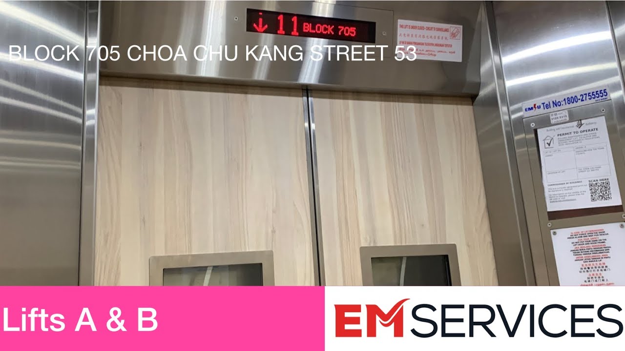 HDB Block 705 Choa Chu Kang || EM Elevator - YouTube