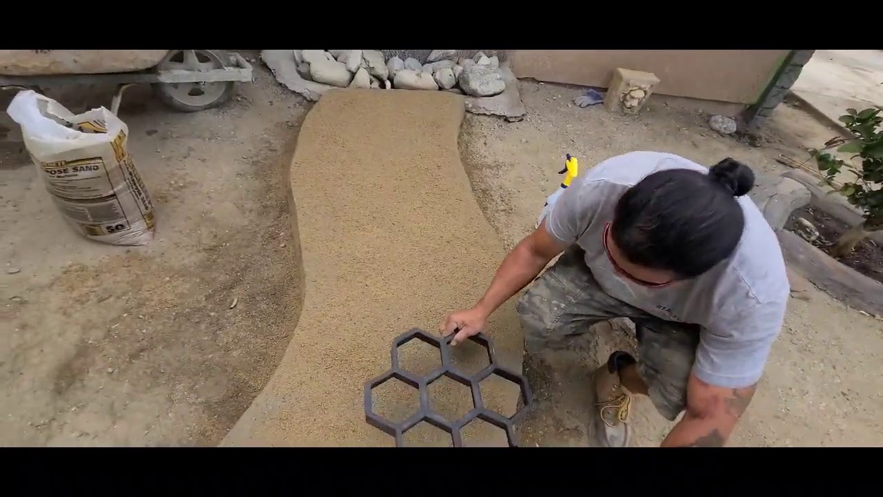 como hacer banqueta de textura de arena - YouTube