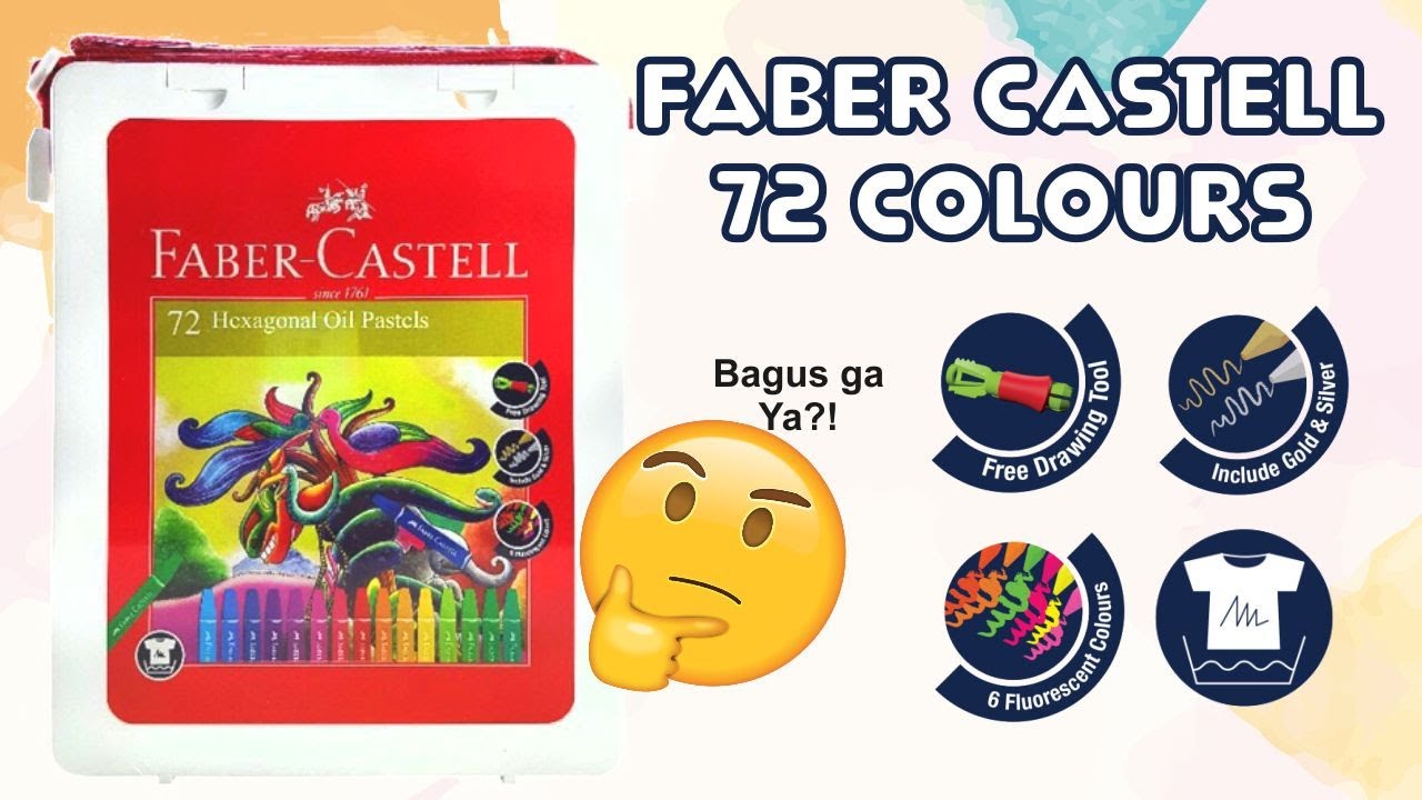 Unboxing dan Review Crayon Hexagonal Oil Pastels Faber Castell 72 Warna ...