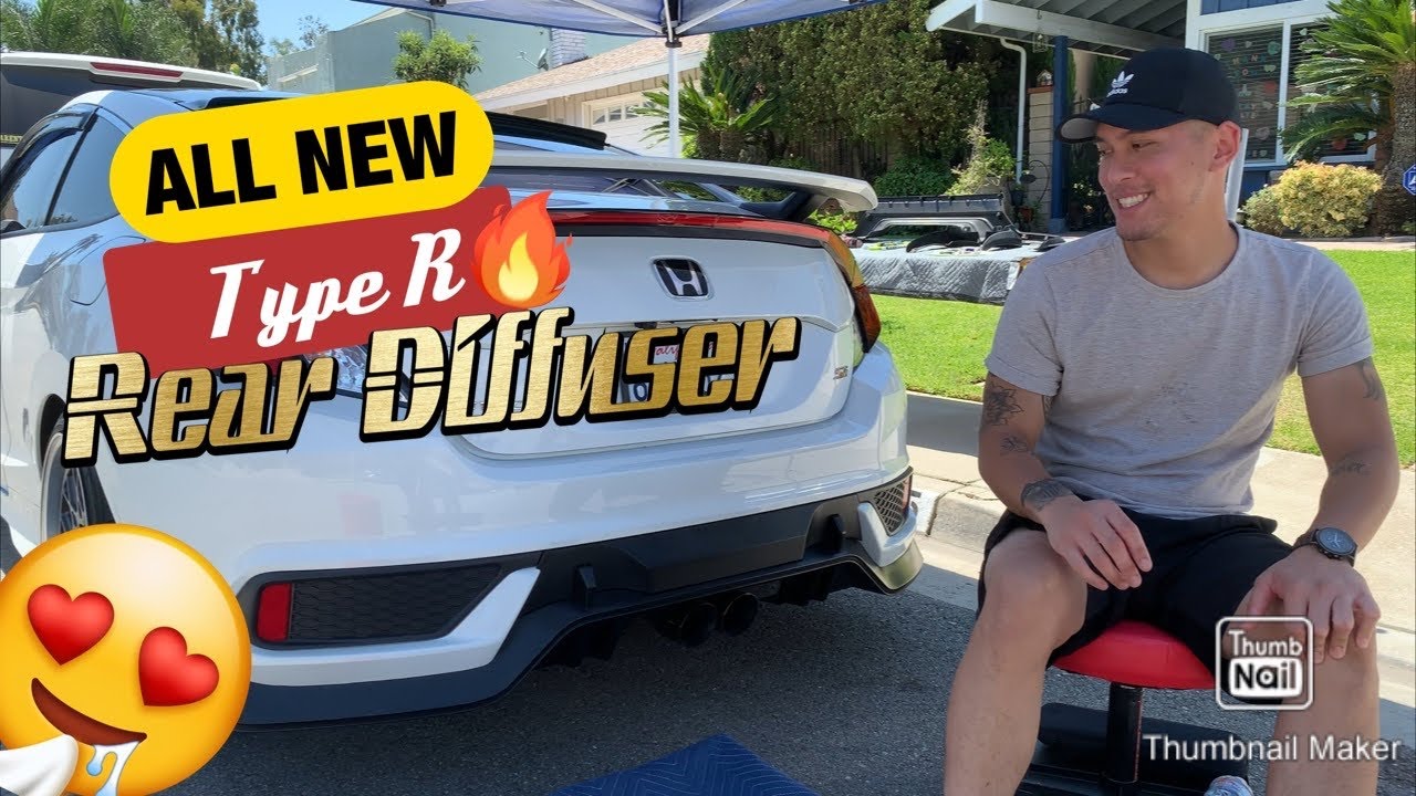 HOW TO INSTALL THE ALL NEW TYPE R DIFFUSER ON MY 10TH GEN CIVIC COUPE ...