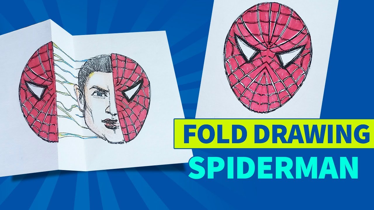 Fold drawing surprise. Paper fold drawing trick. #drawingforkids #art ...