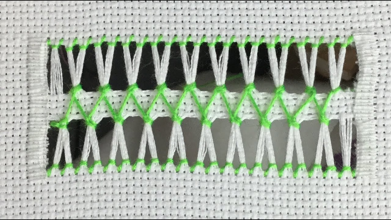 Tarkashi Hand stitch embroidery / Hemstitching / vainica / Tarkashi ...
