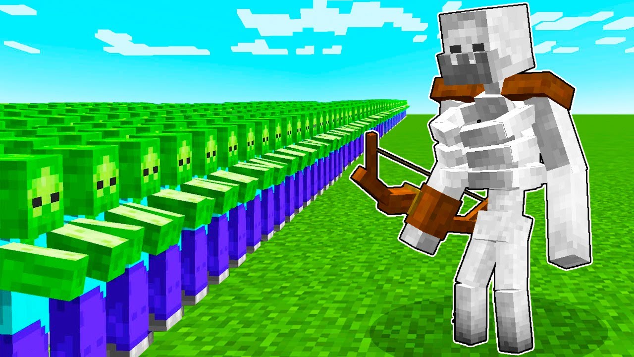 1000 Zombies vs Esqueleto Mutante - Minecraft Batallas de Mobs - YouTube