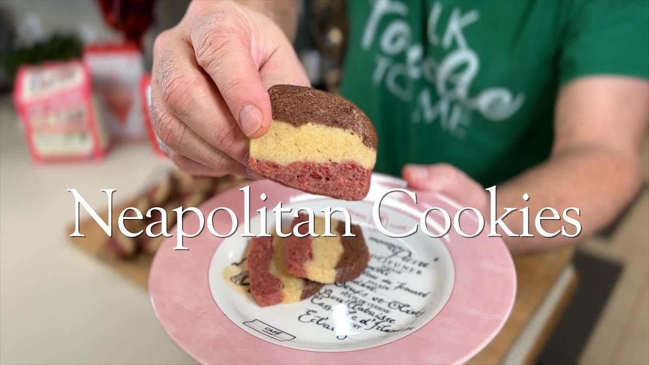Neopolitan Cookies with three distinct layers chocolate, vanilla and ...