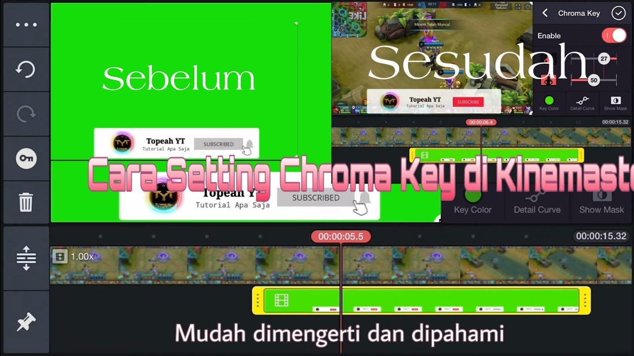 Tutorial KineMaster || Cara Setting Chroma Key || Mudah dan Cepat di Pahami - YouTube