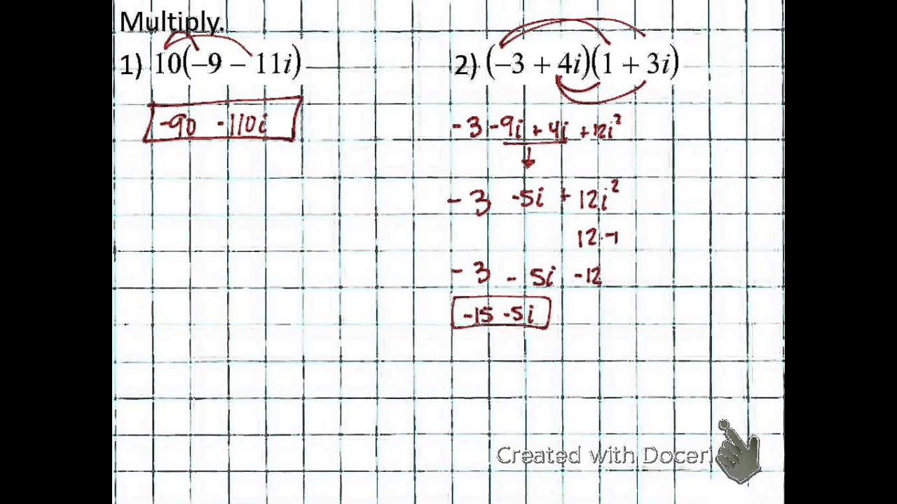Alg 2 -09172014- Multiplying Complex Numbers - YouTube