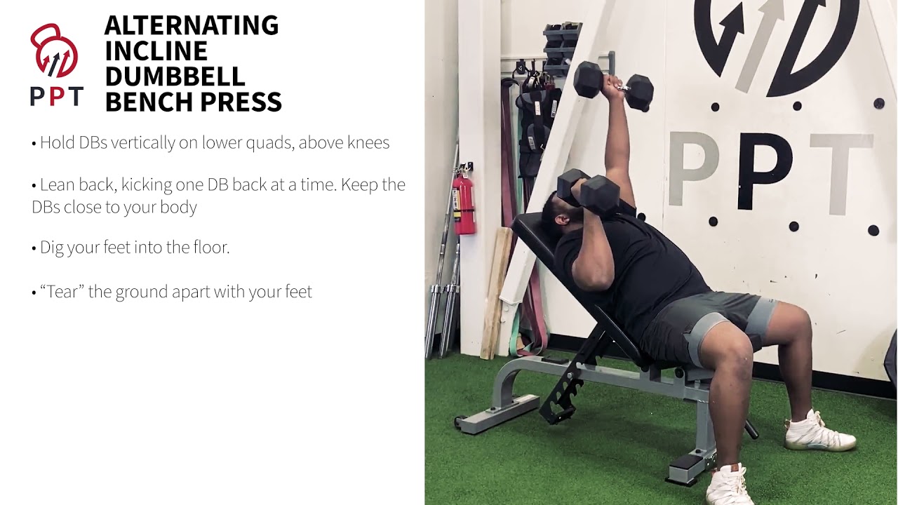 Alternating Incline Dumbbell Bench Press - YouTube