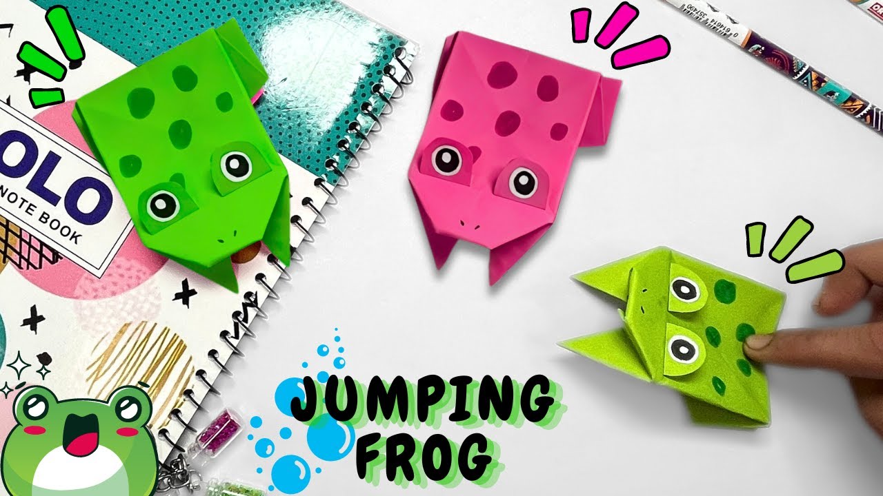 Easy DIY Paper Jumping Frog | 3D Paper Amazing Jumping Frog Easy ...