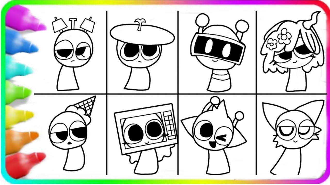 SPRUNKI COLORING PAGE 🎨 | SPRUNKI BABY CHARACTERS #sprunki #sprüche # ...