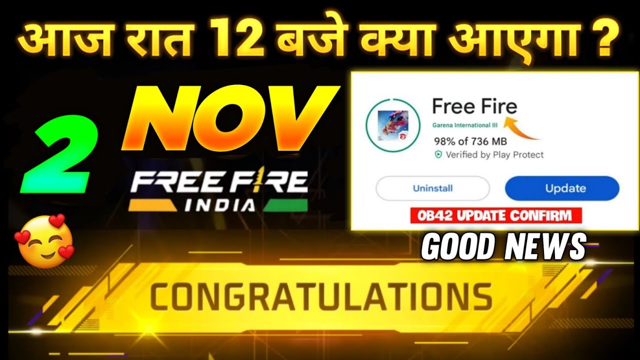 FREE FIRE INDIA 2 NOVEMBER | TONIGHT UPDATE OF FREE FIRE | FREE FIRE ...