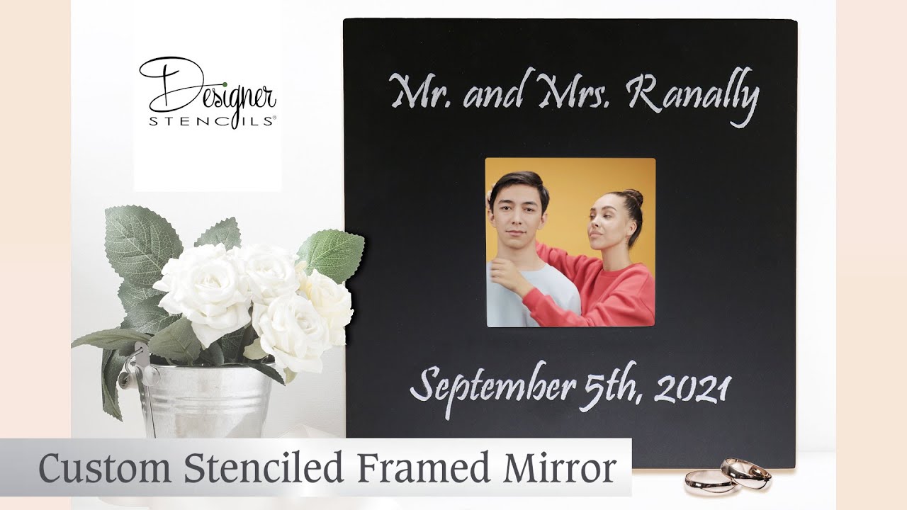 Custom Stenciled Framed Mirror Project | How to Stencil a Frame ...