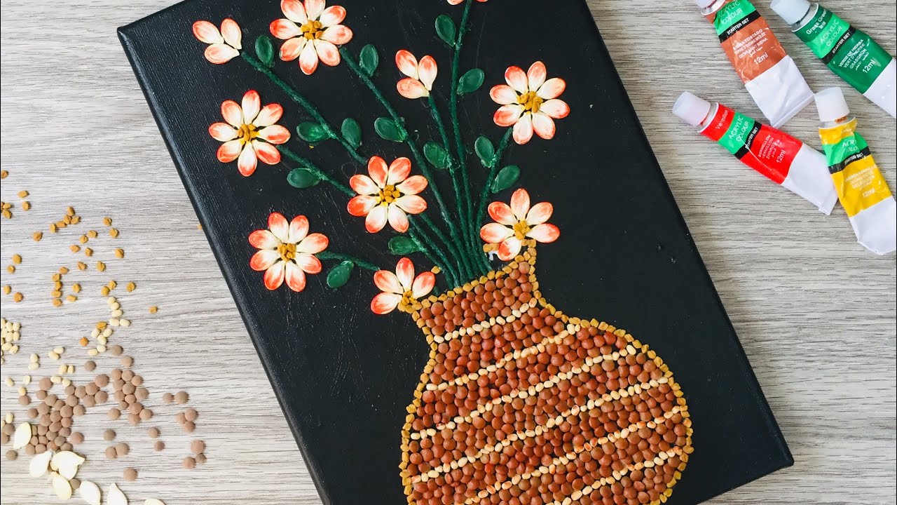 Canvas Decoration With Vegetable Seeds | Simple Craft Idea | HomeSpun ...