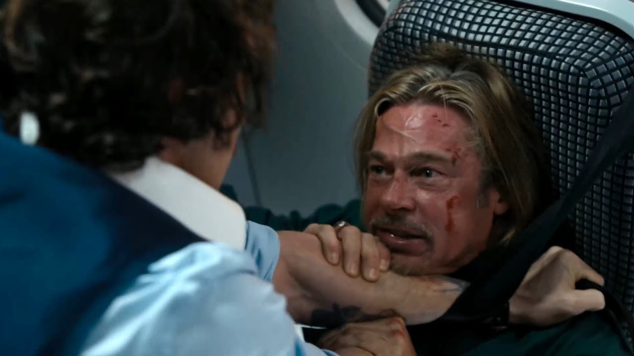 Bullet Train Scene | Brad Pitt VS Tangerine - YouTube