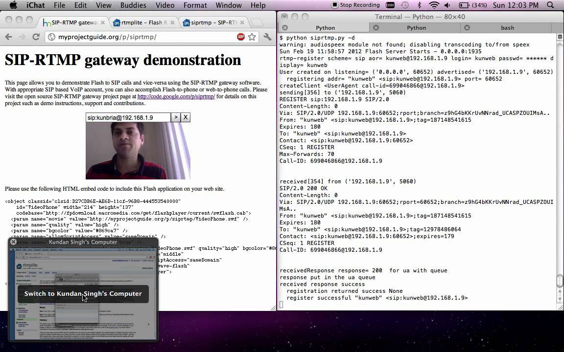 SIP-RTMP gateway for H.264 video - YouTube